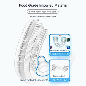 Dirk41 Kids Toothbrushes ,All Rounded Children U Shape Toothbrush, 2/4PCS U-Shaped Toothbrush for Kids, Kids U Shaped Toothbrush, Rounded Children U Shape Toothbrush, 360° Oral (Blue, 2)