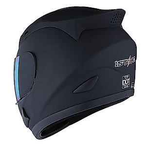 1Storm Motorcycle Bike Full Face Helmet Mechanic Skull: HJDJ11 Matt Black