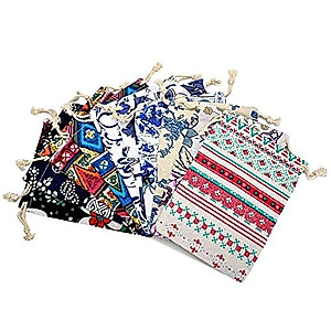 Burlaps Bags with Drawstrings- Jewelry Pounches Sacks Fabric Linen Packing Storage Gift Bag for Wedding Party Shower Christmas Birthday Thanksgiving Halloween DIY Craft, 27 Pcs (5 x 7 inch)