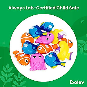 Boley Dive & Grab Fishing Game Set - 14 Pc Sinking Bath Toys for Kids - Water Games & Bath Toys for Toddlers!