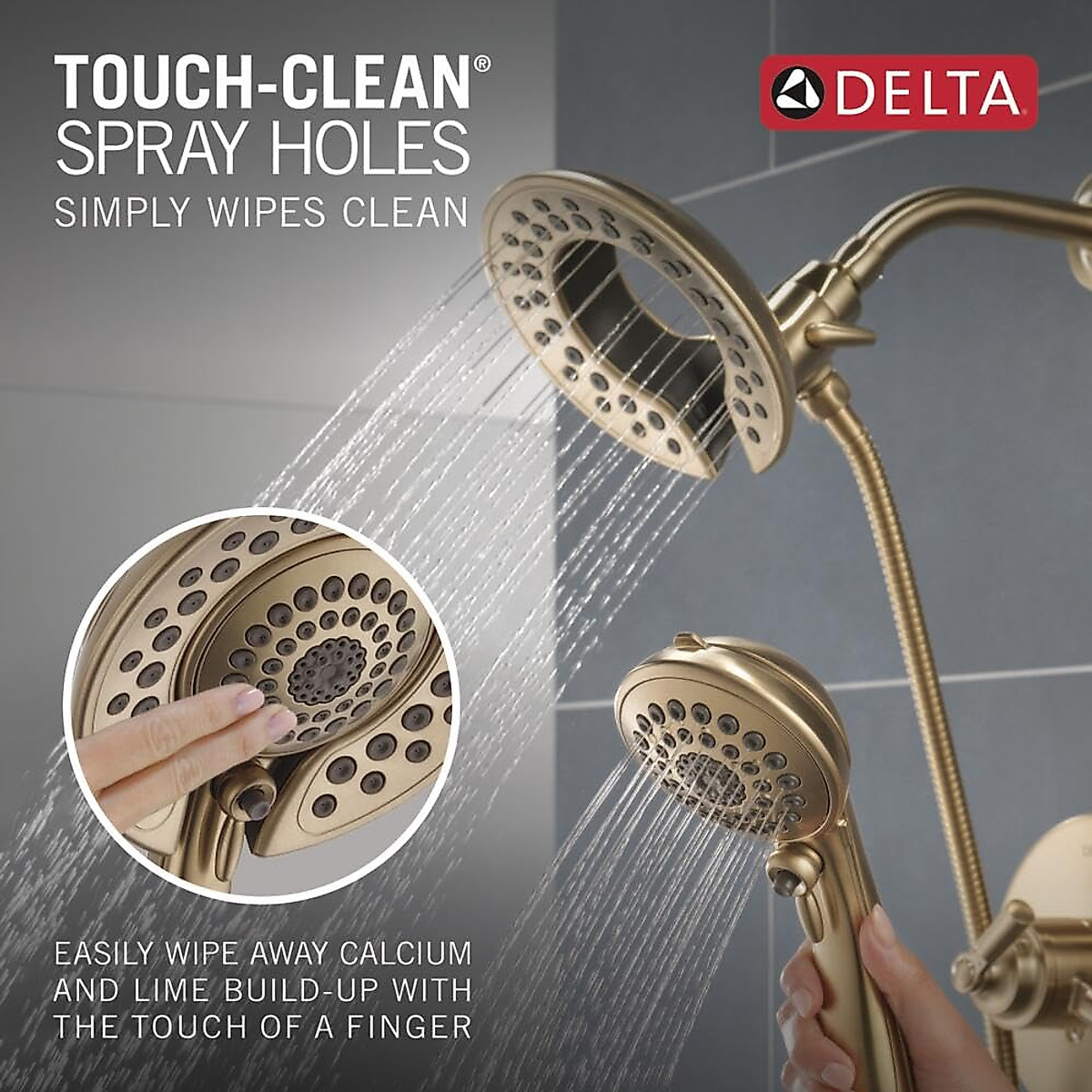 Delta Faucet Saylor 17 Series Gold Shower Valve Trim Kit with In2ition 2-in-1 Shower Head with Handheld Spray, Shower Faucet, Shower Head and Handle, Champagne Bronze T17235-CZ-I (Valve Not Included)