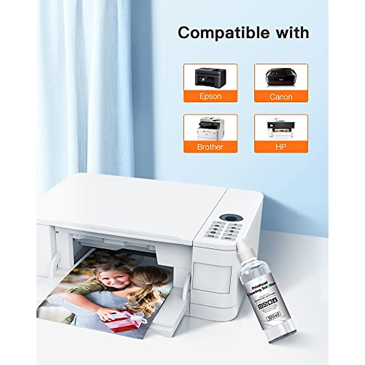 E-Z Ink (TM Printer Cleaning Kit|Printhead Cleaning Kit|for HP/Epson/Canon/Brother Inkjet Printers WF-7710 WF-3640 7620 8600 8610 8620 WF-2750 WF-2650 ET-2750 ET-2650 Liquid Printers Nozzle (100ml)