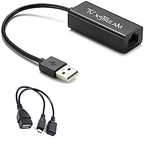 Ethernet Adapter for FIRE Stick (2nd Gen 3rd Gen and 4K Versions), Micro USB to RJ45 Ethernet Adapter with Power - up to 100Mbps