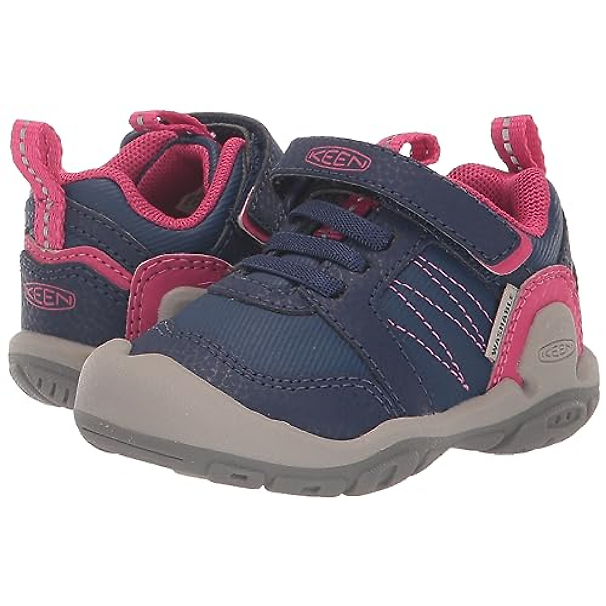 KEEN unisex child Knotch Peak Closed Toe Water Sandal, Blue Depths/Pink Peacock, 3 Big Kid US