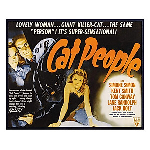 Cat Wall Decor - 8x10 Cat Wall Art - Cat Lover Gifts for Women, Men - Cat Funny Home Decor - Scary Black Cat - Vintage Hollywood Horror Movie Poster