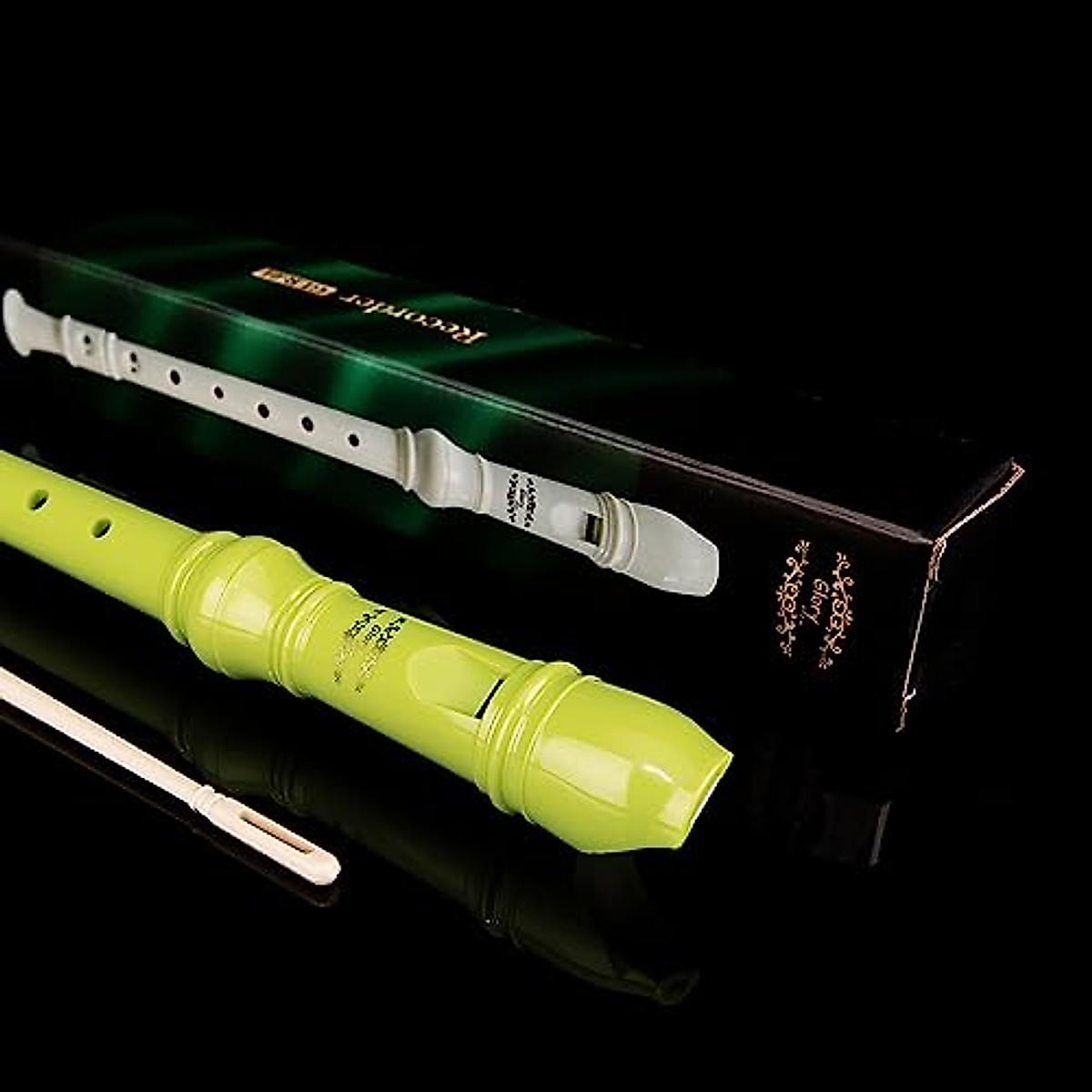 Glory Soprano Recorder Instrument for Kids Beginner, German Fingering C Key Recorder Instrument,Green