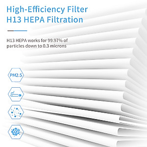 MK01 MK06 Air Filter Replacement Compatible with AROEVE MK01 MK06 Air Purifier,4-in-1 True HEPA Filter for ToLife TZ-K1,Kloudi DH-JH01,MJ012H,FreAire HAP601& KN6391 Air Purifier,Standard Version