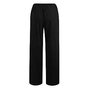 Capri Jean Plus Size Women's Scrub Pants Womens Cotton Pants Summer Boho Pants Women Womens Lightweight Pants for Summer fold Over Yoga Pant Womens Jean Capris for Summer A-Black