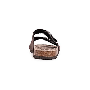 MUK LUKS Women's Terra Turf Marla Flat Sandal, Chocolate, 10