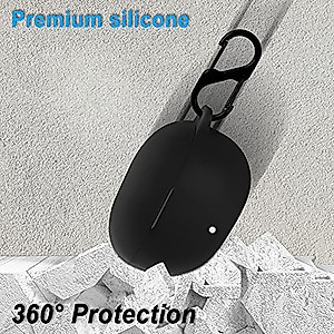 Geiomoo Silicone Carrying Case Compatible with BeatsStudio Buds, Portable Scratch Shock Resistant Cover with Carabiner (Black)