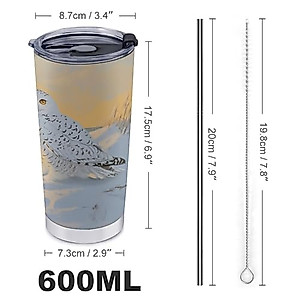 zxxpensy 20 Oz Tumbler Travel Cup Colorful Flowers Water Bottle, Stainless Steel Vacuum Insulated Coffee Mug with Straw Lid And Cleaning Brush