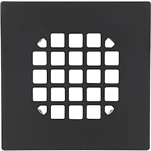 4-1/4” Square Snap-in Black Shower Drain - Matte Black Shower Drain - 4.25 inch Shower Drain Cover - Durable Square Shower Drain and Floor Drain Cover- **3" OD Snap-in Prong to Prong**