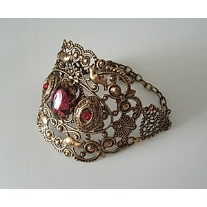 Rose Cuff Bracelet, handmade jewelry gothic victorian edwardian art nouveau steampunk art deco