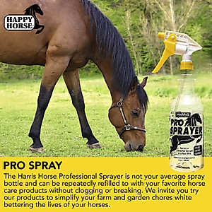 HARRIS Professional Spray Bottle for Horses 32oz (3-Pack), All-Purpose Chemically Resistant with Clear Finish, High Output Pressurized Sprayer, Adjustable Nozzle and Measurements