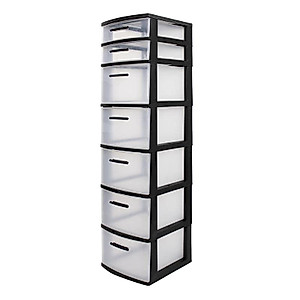 MQ Eclypse 7-Drawer Plastic Storage Unit in Black