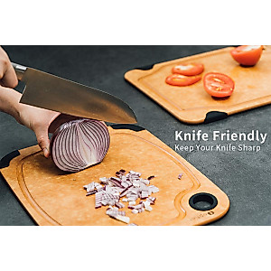 Cutting Board, Toptier Wood Fiber Cutting Board for Kitchen, Non-Slip Kitchen Wood Chopping Board, Reversible, Eco-Friendly, Natural Wood Fiber, Small Cutting Board, 11.5 x 9.25-inch, Natural Slate