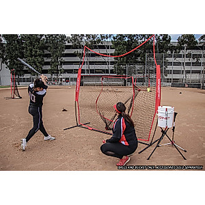 PowerNet Corbin Carroll Training Balls Bundle | 6 White 12" Softballs + 6 PK 3.2" Weighted Balls + 12 Crushers | Perfect for Batting Practice | Recreation Grade (Bucket & Balls)