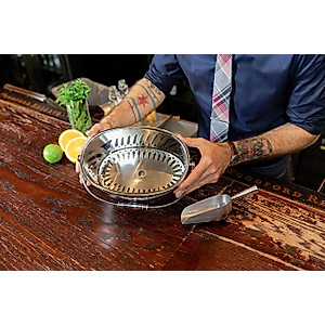 Crafthouse by Fortessa Professional Metal Barware/Bar Tools by Charles Joly, 12" x 5.25" Stainless Steel Ice Bucket with Handle and Drain Tray, Silver