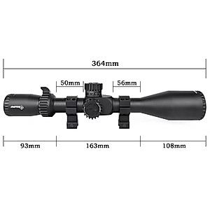 ZT4.5-18X44FFP 30mm Scope First Focal Plane Riflescope with Red/Green Illuminated Reticle Multi-Coated lenses, QTA (Quick Target Acquisition) Turrets with Lens Covers/Scope Rings
