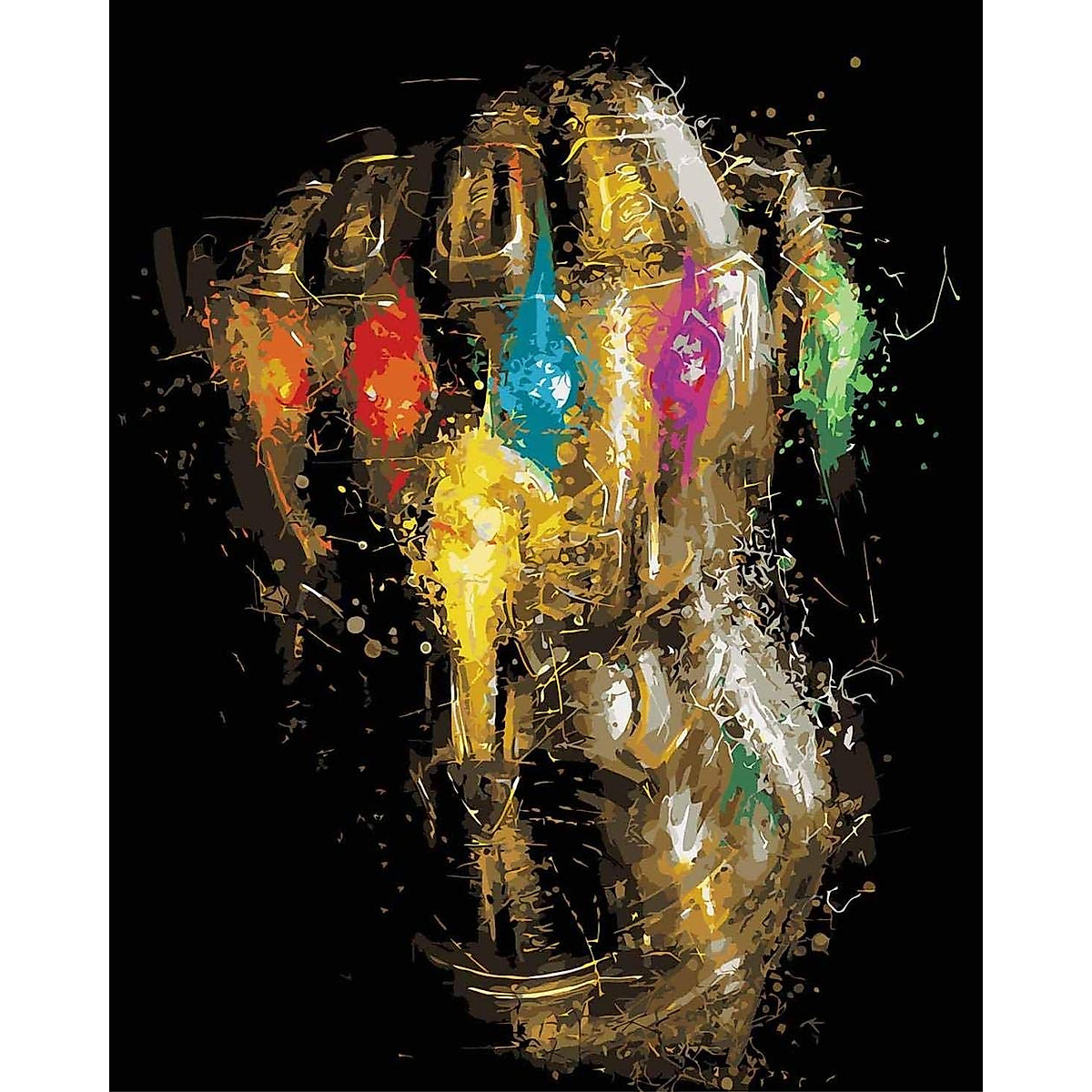 Gywinovo Paint by Number Kit with Acrylic Pigment On Canvas for Adults Beginner - Avenger Infinity Gauntlet 40x50cm 40x50cm Acrylic Pigment-with Paintbrushes