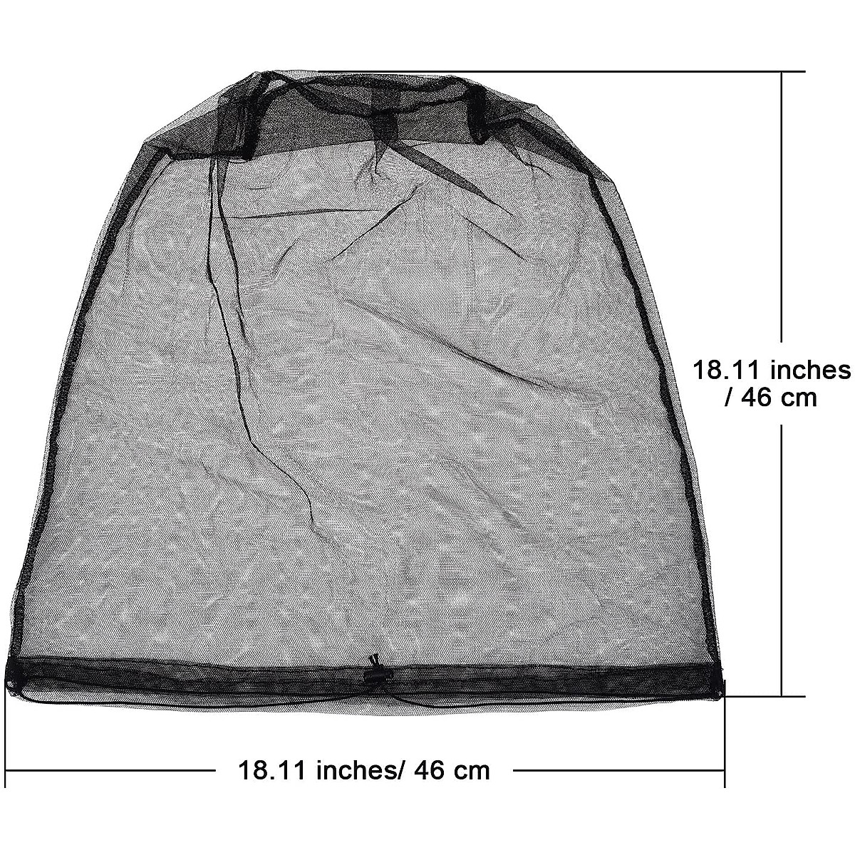 2 Pack Head Net Face Mesh Head Cover for Outdoor Lovers Protect from Fly Screen Mosquito Gnat and Other Flies (Regular Size, Black)