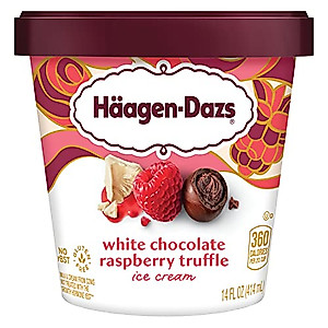 Haagen-Dazs Ice Cream, White Chocolate Raspberry Truffle, 14 Fl Oz (Frozen)