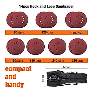 Drywall Sander 7.2 A, 900W ENGiNDOT Electric Wall Sander, 14 Sanding Discs, 6 Speed 900-1800RPM, 13ft Dust Collection Hose, Telescopic Handle, Automatic Dust Removal System, LED Light, Digital Display