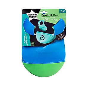 Tommee Tippee Explora Easi Roll Bib, Blue and Green, 2 Count