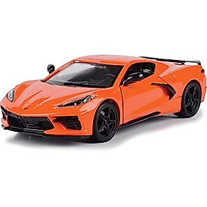 Motor Max 2020 Chevy Corvette C8 Stingray, Orange 79360OR - 1/24 Scale Diecast Model Toy Car