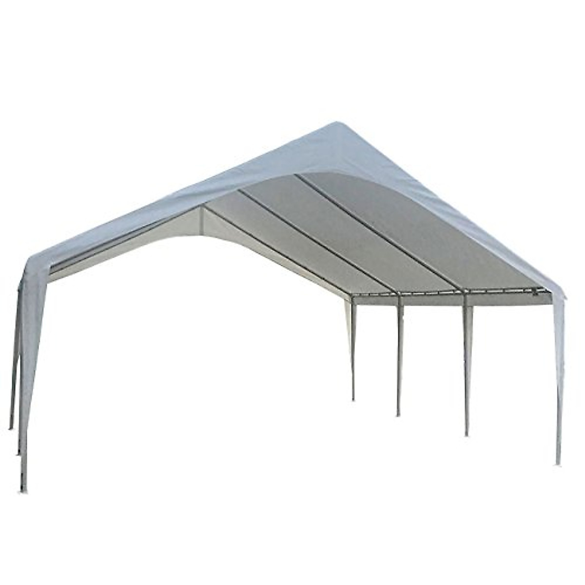 Impact 20' x 20' x 12' Portable Carport Garage Canopy, Outdoor Party Tent with 8 Dressed Legs, White