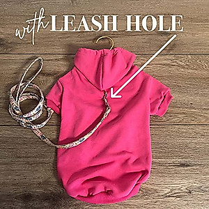 Nervous Do Not Pet Pullover Fleece Lined Dog Hoodie with Leash Hole (Red Hooded Sweatshirt)