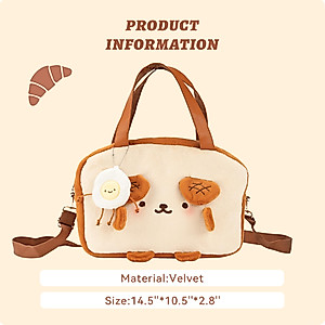 GeekShare Toast Plush Bag with A Shoulder Strap, Crossbody Tote Bag Compatible with Nintendo Switch/OLED and Other Accessories