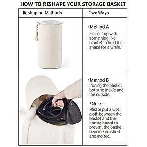 Mkono Woven Toilet Paper Holder Boho Basket for Toilet Paper Storage, Bathroom Decor Toilet Roll Holder Stand with Wooden Beads for 3 Spare Rolls, Cotton Rope Toilet Paper Organizer Basket with Handle