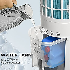 HOMCOM 40" Evaporative Air Cooler for Home Office, 3-In-1 Ice Cooling Fan with Humidifier, Oscillating, 3 Modes, 3 Speeds, 8H Timer, Remote, LED Display, White