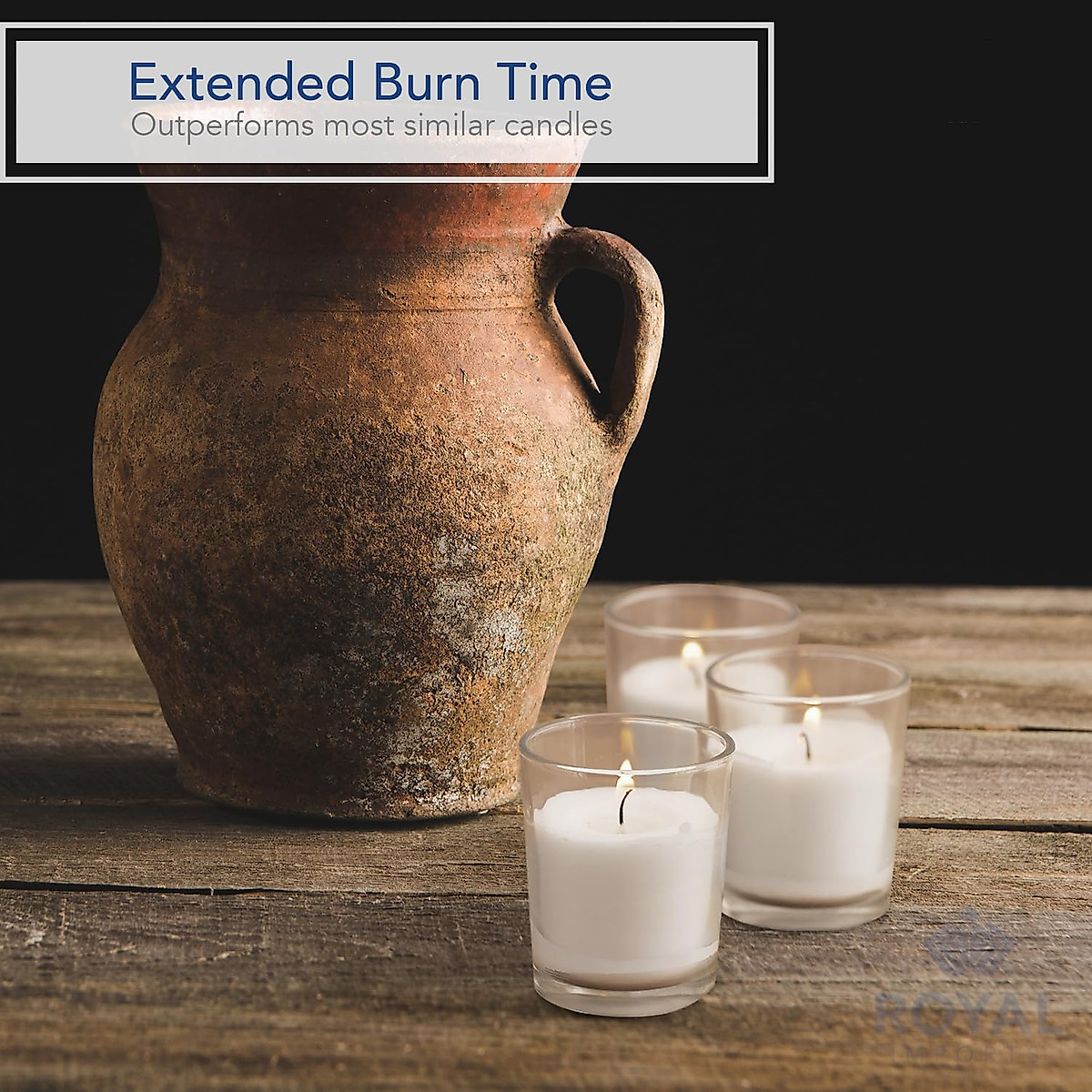 Royal Imports Unscented Clear Glass Votive Candles, Long 10 Hour Burn Time, for Home, Spa, Wedding, Birthday, Holiday, Restaurant, Party, Birthday, 72 Pack