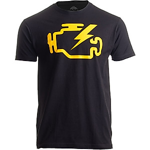 Ann Arbor T-shirt Co. Check Engine Light | Funny Mechanic Car Clothing Men T-Shirt-(Adult,L) Black