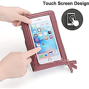 WTSHOPME Crossbody Phone Bags for Women Small PU Leather Cellphone Purse Wallet