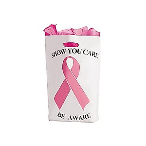 Fun Express Pink Ribbon Show You Care Bags (50 Bags) Bulk Awareness Supplies