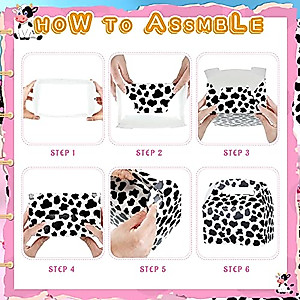 24 Pack Cow Party Favor Treat Boxes Candy Treat Present Boxes Cow Print Gift Bags Farm Goodie Boxes for Birthday Wedding Party Supplies Decoration Baby Shower