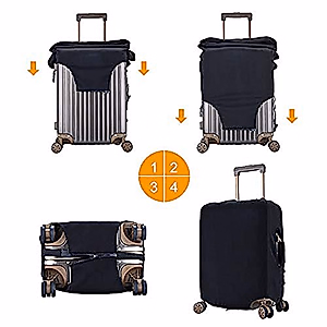 Flower Lette L Pink Luggage Cover Elastic Washable Stretch Suitcase Protector Anti-Scratch Travel Suitcase Cover for Kid and Adult S (18-21 inch suitcase)