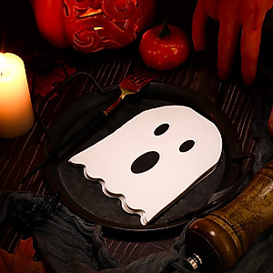 100 Pieces Ghost Napkins Halloween Napkins White Ghost Folded Halloween Napkins Disposable 2 Ply Halloween cocktail Napkins Tableware Decoration for Home Dinner Holiday Party Supplies(Basic)