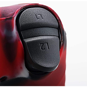 YoRHa Studded Silicone Cover Skin Case for Sony PS4/slim/Pro Dualshock 4 Controller x 1(Camouflage red) with Pro Thumb Grips x 8