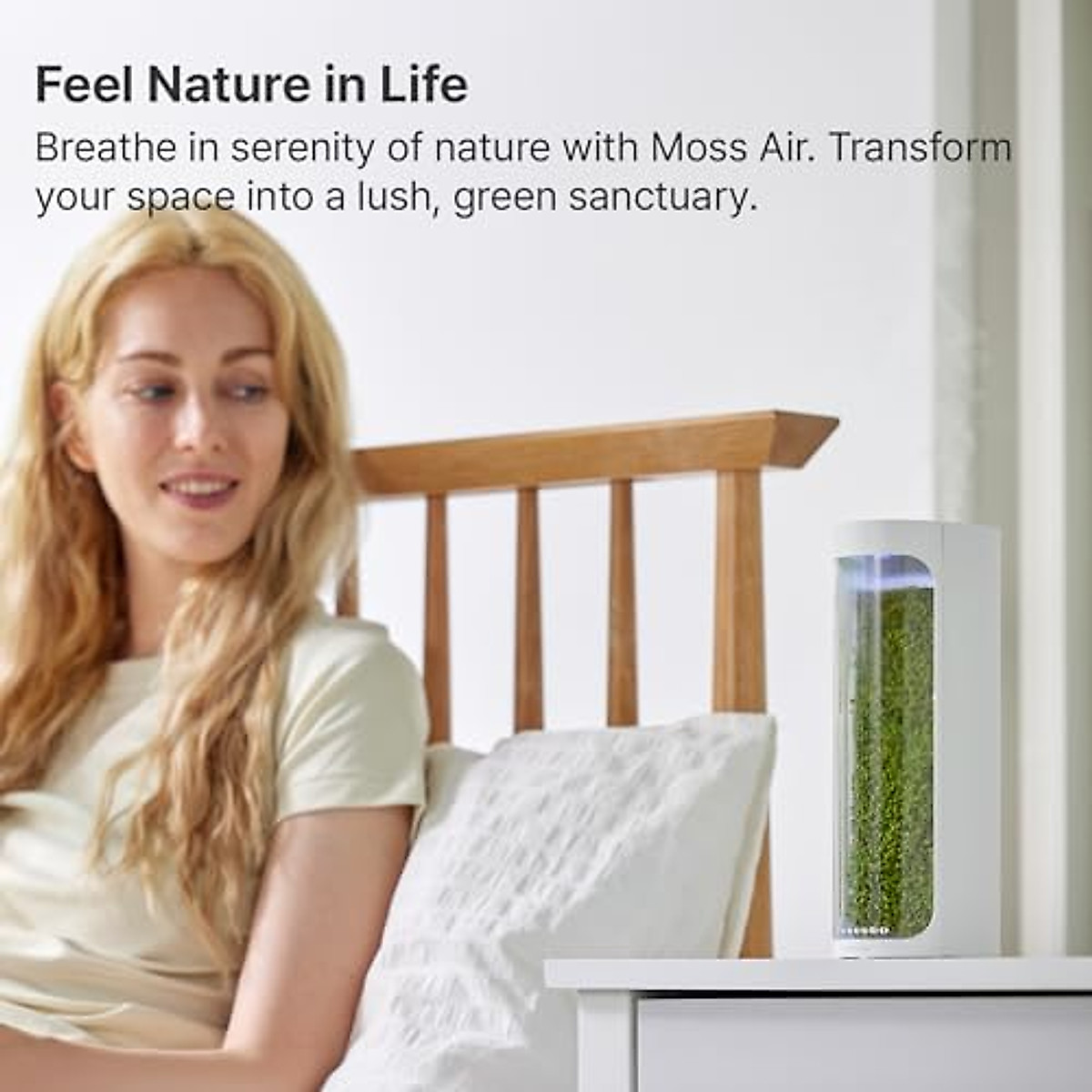 Mosslab Moss Air - Living Moss Humidifier | Aesthetic & Relaxing | Mindfulness & Meditation | Easy-Care Indoor Plants | Terrarium & Tabletop Decor | Mist Waterfall | Portable & Whisper-Quiet