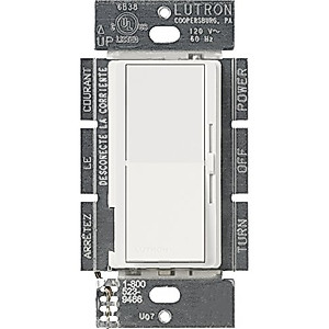 Lutron, Snow DVSCELV-300P-SW Diva 300-watt Single Pole Electronic Low-Voltage Dimmer, 1 Pack