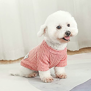 D-GROEE Dog Sweater, Twist Weave Elastic Cuffs Soft Comfortable Two-Legged Pet Dog Sweater Clothes for Outdoor, Pullover Knitwear Puppy Cat Sweater, Pet Costume for Small Cats and Dogs Red XS