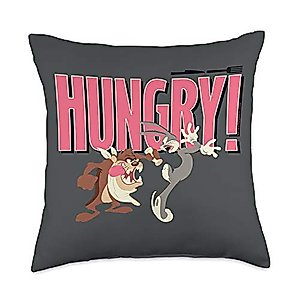 Looney Tunes Bugs and Taz Hungry Throw Pillow, 18x18, Multicolor