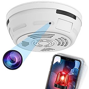 nanshiba Hidden Camera Smoke Detector, Spy Camera for Home Surveillance with Night Vision Motion Detection, 1080P Security Cameras Indoor Wireless, Nanny WiFi Cam, 180 Days Battery Power