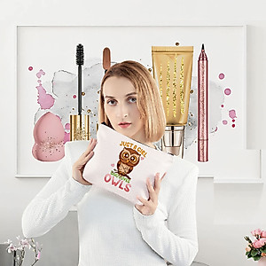 LEVLO Funny Owl Cosmetic Bag Animal Lover Gift Just A Girl Who Loves Owls Makeup Zipper Pouch Bag Owl Lover Gift (Who Loves Owls)