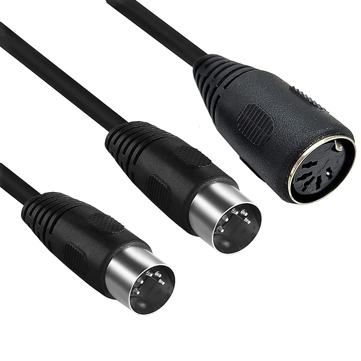 Seadream 1.64Feet MIDI DIN 5-Pin Splitter Y Adapter Cable, MIDI 5 Pin Female to Dual DIN 5 Male Extension Audio Cable