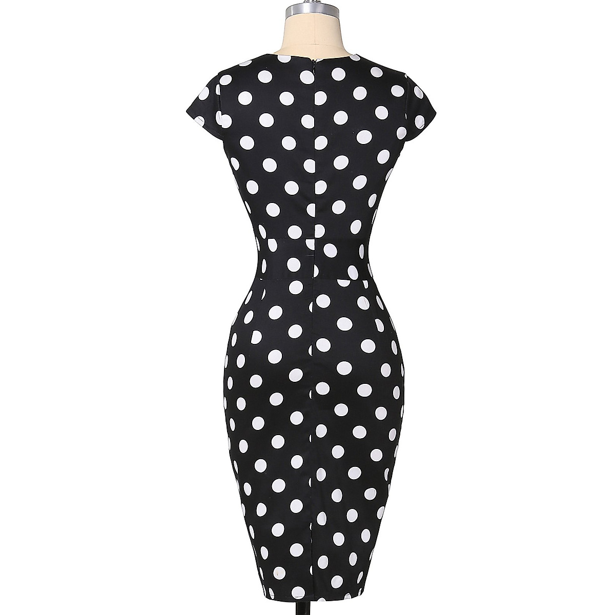 GRACE KARIN Womens 50s Cap Sleeve Cocktail Vintage Dress Black White Wiggle Dress